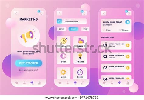 Marketing Neumorphic Elements Kit Mobile App Stock Vector Royalty Free Shutterstock