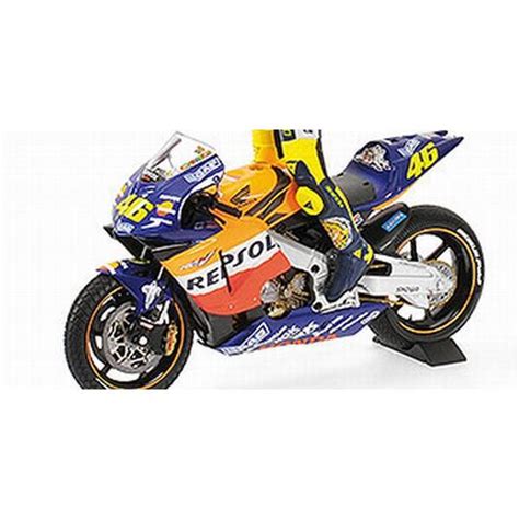 ミニチャンプス112ホンダ Rc211v チーム レプソル ホンダ Vロッシ 2002 モトgp初優勝 （フィギュア付