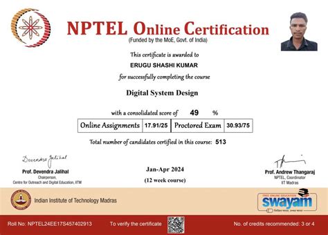 Erugu Shashi Kumar On Linkedin I Am Successfully Completed Nptel
