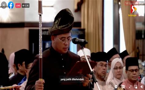 Amirudin Angkat Sumpah MB Selangor Bagi Penggal Kedua WilayahKu