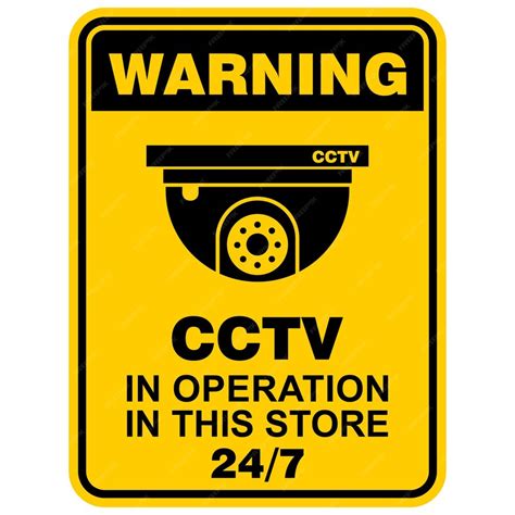 Premium Vector A Warning Sign That Says Cctv In Operating 24 Hours