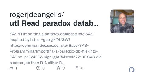 GitHub Rogerjdeangelis Utl Read Paradox Database Files SAS R