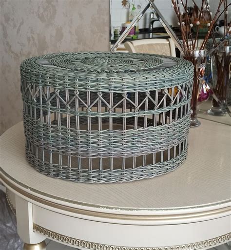 Абажур плетëный из бумажной лозы