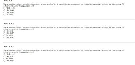 Solved When A Population Follows A Normal Distribution And A