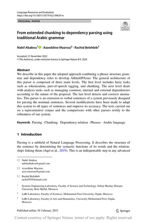 From Extended Chunking To Dependency Parsing Using Traditional Arabic
