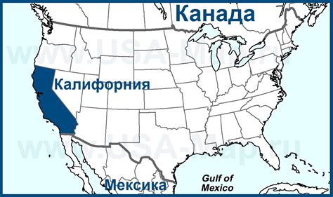 Калифорния на карте США Usa все карты США