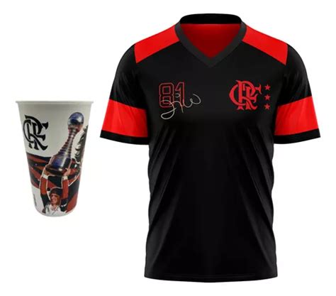 Kit Flamengo Camisa Retro Zico Copo Zico Ml Masculino Parcelamento Sem Juros