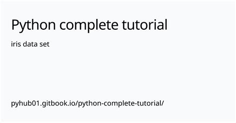 Iris Data Set Python Complete Tutorial