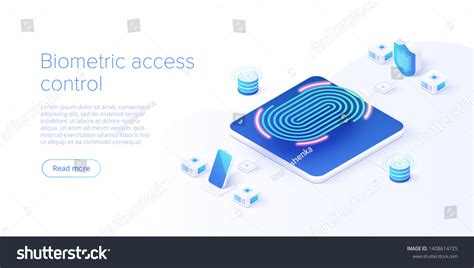 Biometric Access Control Isometric Vector Illustration Stock Vector Royalty Free 1408614725