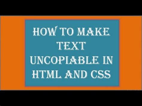 How To Make Text Uncopyable In HTML HTML CSS CSS Effects