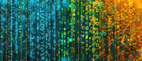 Blue Orange Green Background Of Binary Code Symbols Showing Programming Codes Flyer Bussines