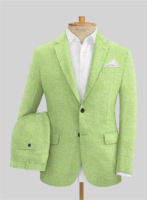 Solbiati Herringbone Light Green Linen Suit Linen Suit Green Tweed