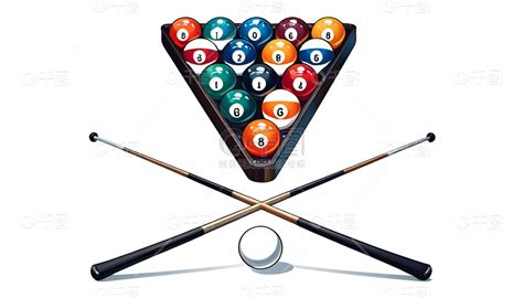 球杆ai数字艺术 摆好的台球和球杆的插画 Ai平面元素免费下载png格式4032像素编号70908684 千图网