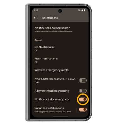 Google Pixel Fold G9FPL Notifications Alerts AT T