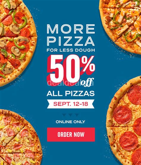 Get 50 Off All Pizza At Domino S Pizza
