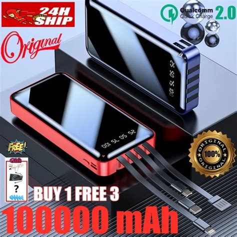 Original MAh Power Bank Built In Charging Cable PowerBank A Fast Charging Inputs