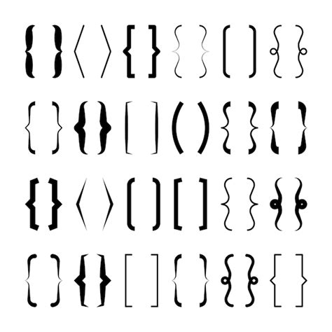 premium vector text brackets collection black quotation box curly