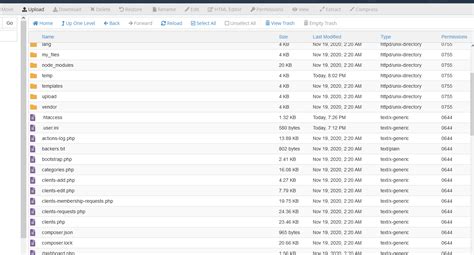 incorrect file permissions are stored within projectsend r1295 zip