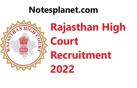 Rajasthan High Court Recruitment 2022 Notesplanet