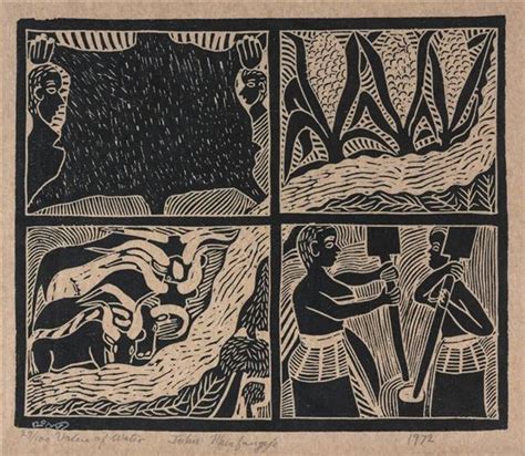 John Ndevasia Muafangejo Value Of Water 1972 Mutualart