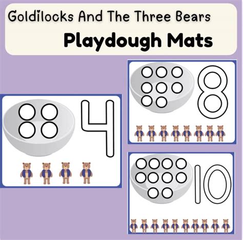 Playdough Couting Mat Goldilocks And The Three Bears Tpt