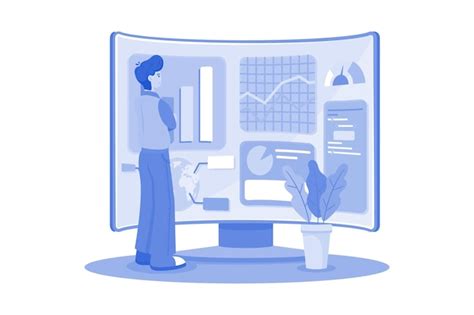 Premium Vector Data Monitoring Illustration Concept On White Background