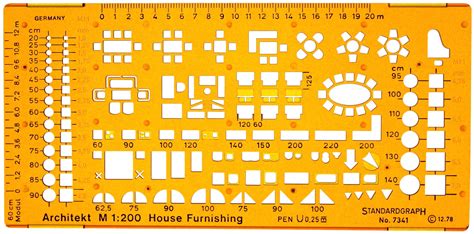 Buy 1 200 Scale Architectural Drawing Template Stencil Architect Technical Drafting Supplies