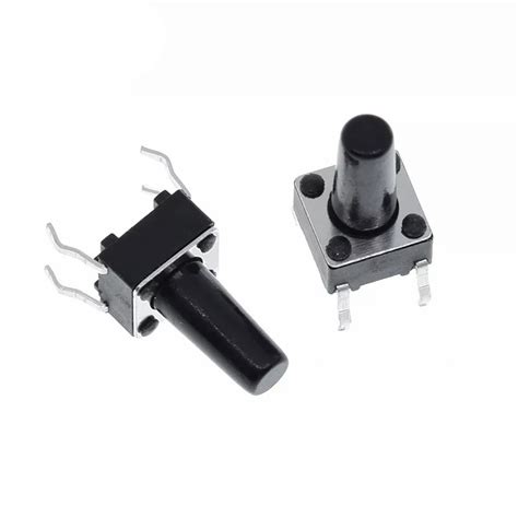 100 Pç Micro Chave Push Button 4 Pinos Dip Protoboard 6x6x10 Shopee