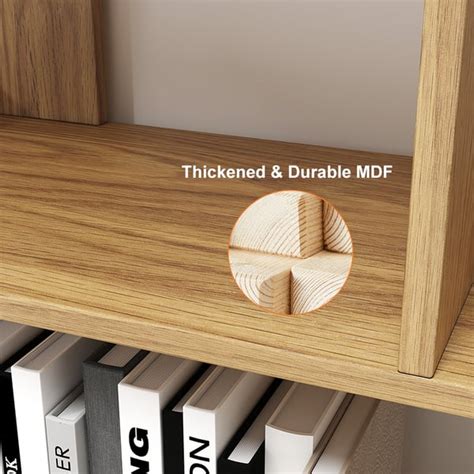 Free Shipping On Tier Natural Wood Bookshelf With Doors Modern