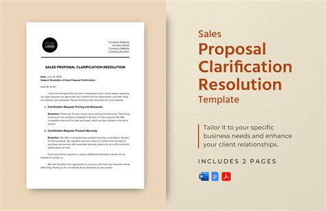 Sales Proposal Clarification Resolution Template In PDF Word Google Docs Download Template Net
