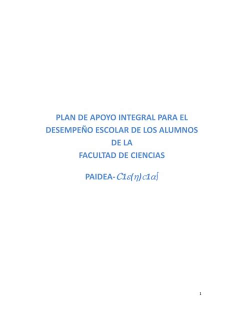 PDF PLAN DE APOYO INTEGRAL PARA EL DESEMPEÑO ESCOLAR UNAM de