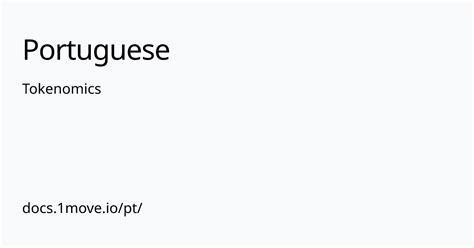 Tokenomics Portuguese