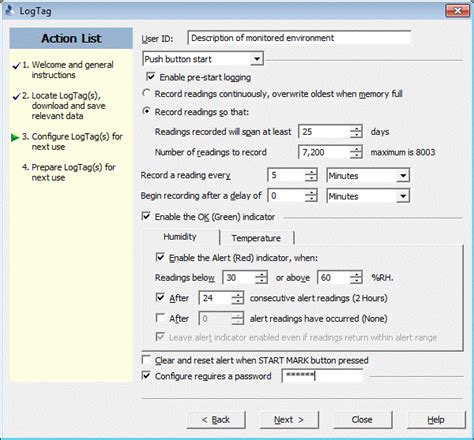 Configuring A Logtag For Recording Logtag Temperature Loggers