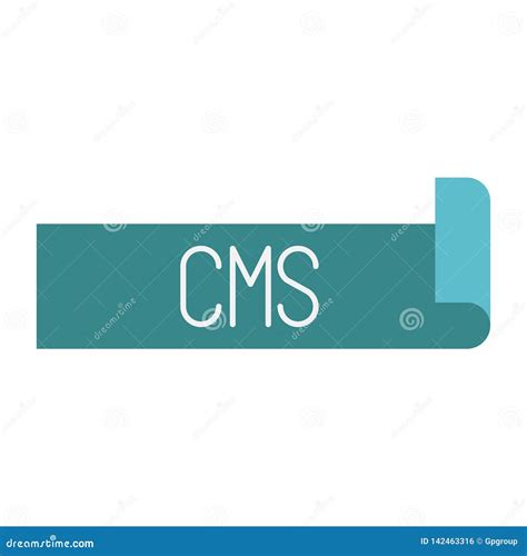 Colorful Silhouette Label Text Of Cms Stock Vector Illustration Of