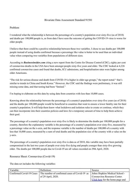 Stats As 91581 Mathematics And Statistics Level 3 Ncea Thinkswap