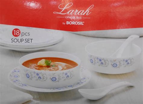 White Opal Glass Lara By Borosil 18 Pc Soup Set At Best Price In Firozabad Id 24732806312