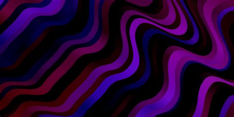 Dark Blue Red Vector Background With Curves Bright Illustration With Gradient Circular Arcs