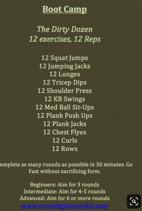 Boot Camp Wod Total Body Workout At Home Workouts Workout Plan