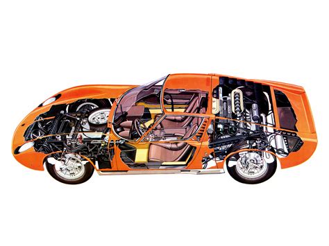 Lamborghini Miura Cutaway Drawing In High Quality