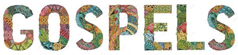Word Gospels Vector Decorative Zentangle Object Drawing Icon Object
