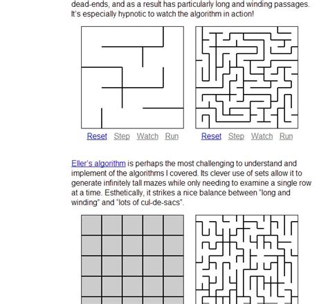 Maze Generation Algorithms Algorithm Generation Recap