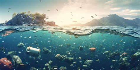 Premium AI Image | AI Generated AI Generative Plastic ecology ocean sea ...
