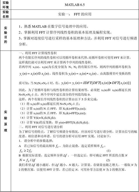 数字信号处理课程设计实验报告 word文档在线阅读与下载 无忧文档