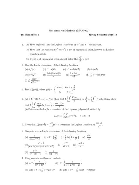 Tutorial 4 Laplace Pdf Mathematics Geometry