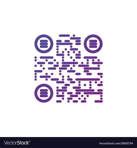 Creative Qr Code Sign Round Icon Scan Code Symbol Vector Image