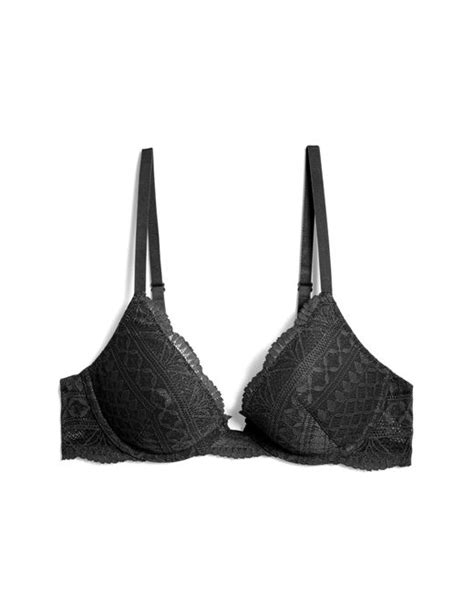 Etam Idole No 2 Underwire Plunge Push Up Bra In Black Lyst