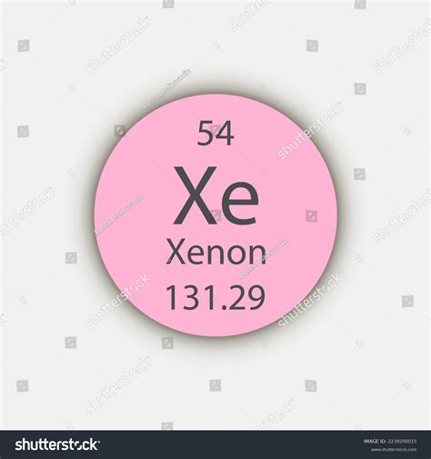 Xenon Symbol Chemical Element Periodic Table Stock Vector Royalty Free