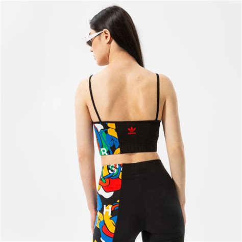Adidas Crop ТОП Hc4465 Дамски Цвят черен Модни Тениски Дрехи Adidas в