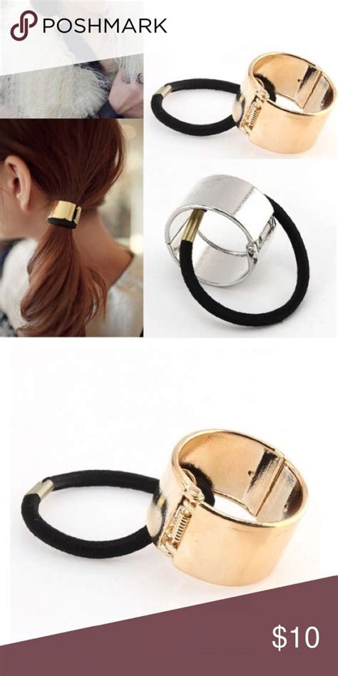 Hair Cuffs Metal Ponytail Holder Hair Cuffs Pearl Embellished