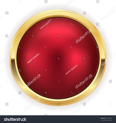 Red Christmas Button Gold Border On Stock Vector Royalty Free